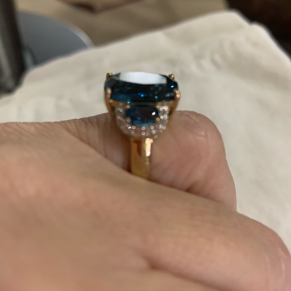 JTV | Jewelry | Jtv London Blue Topaz White Zircon 8k Gold Over Silver ...